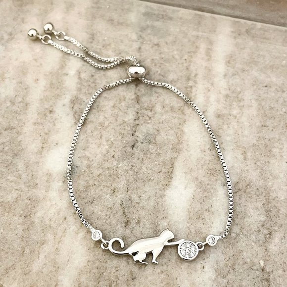 Jewelry | 925 Sterling Silver Cat Bracelet Tennis Bracelet Cat Jewelry ...